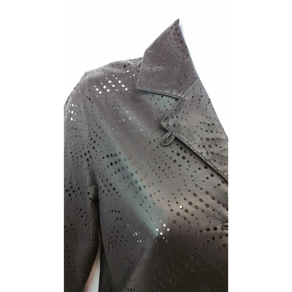 Etcetera | Jackets & Coats | Etcetera Black Perforated Jacket | Poshmark